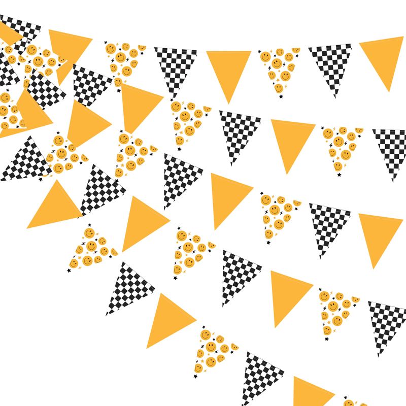 One Happy Dude 1st Birthday Decorations Yellow Black Smile Face Star ...