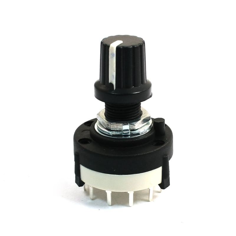 uxcell 2P6T Single Deck Rotary Switch with Knob 2 Pole 6 Position Band ...