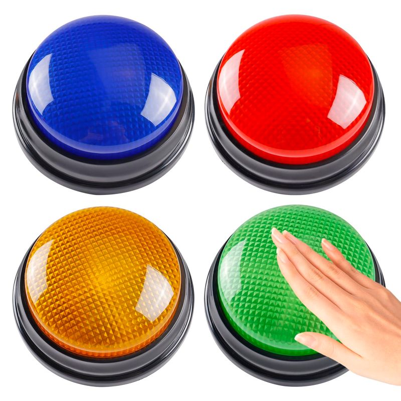 IBLESSU 4-Pack Buzzers for Trivia Games: Game Show Buzzers for Kids ...