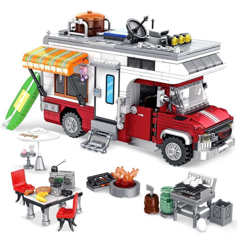 Camper Van Building Set, Compatible with Lego Rvs Camper Vehicles ...