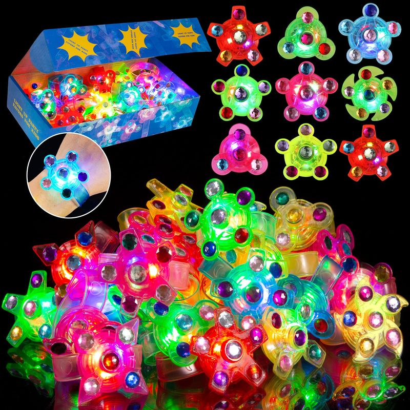 SCIONE 24 Pack LED Light Up Bracelets Kids Classroom Prizes Glow in The ...