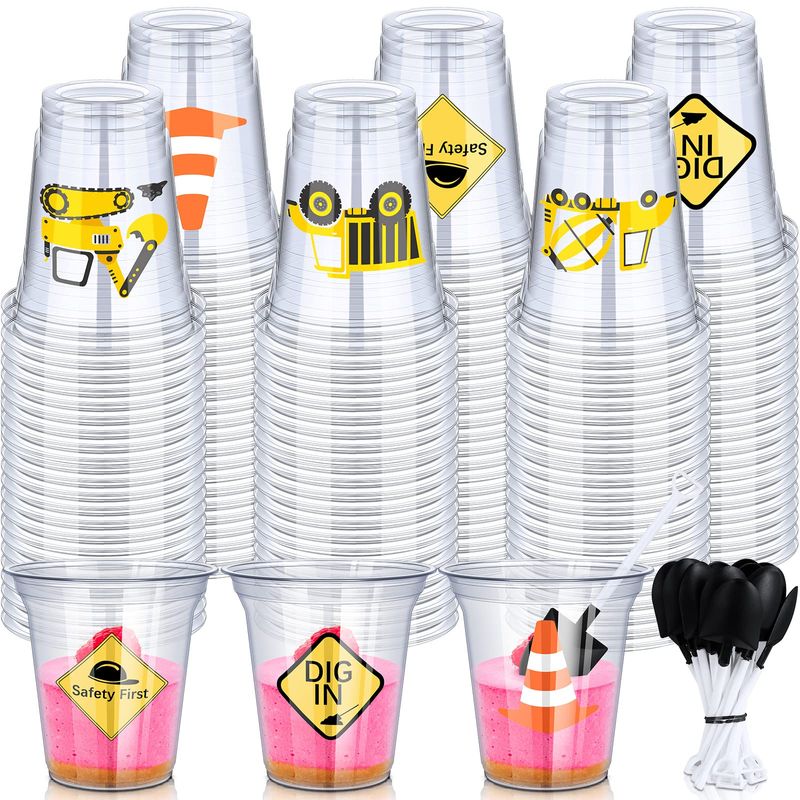 WILLBOND 120 Pcs Construction Party Cups Construction Party Favors ...