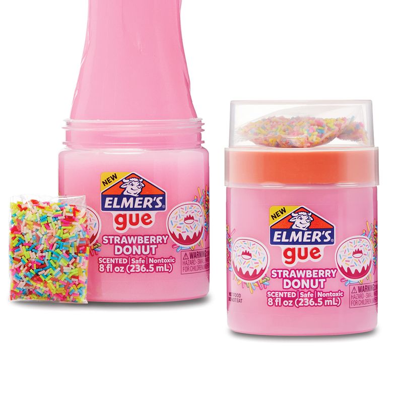 Elmer’s Gue Premade Slime, Strawberry Donut Fluffy Slime, Scented ...