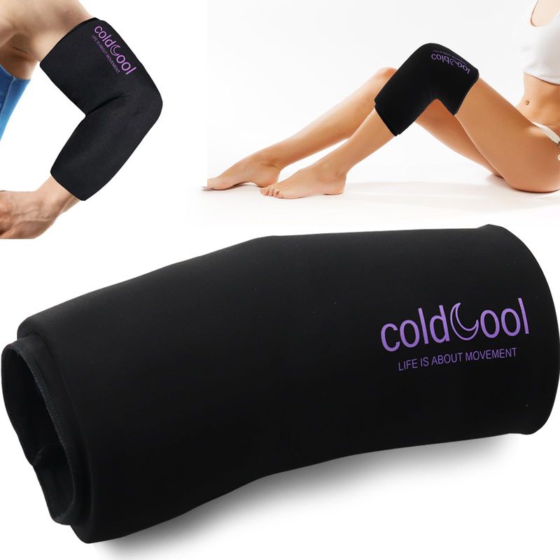 Coldcool Knee Ice Pack Wrap for Injuries, Reusable Gel Cold Packs Brace ...