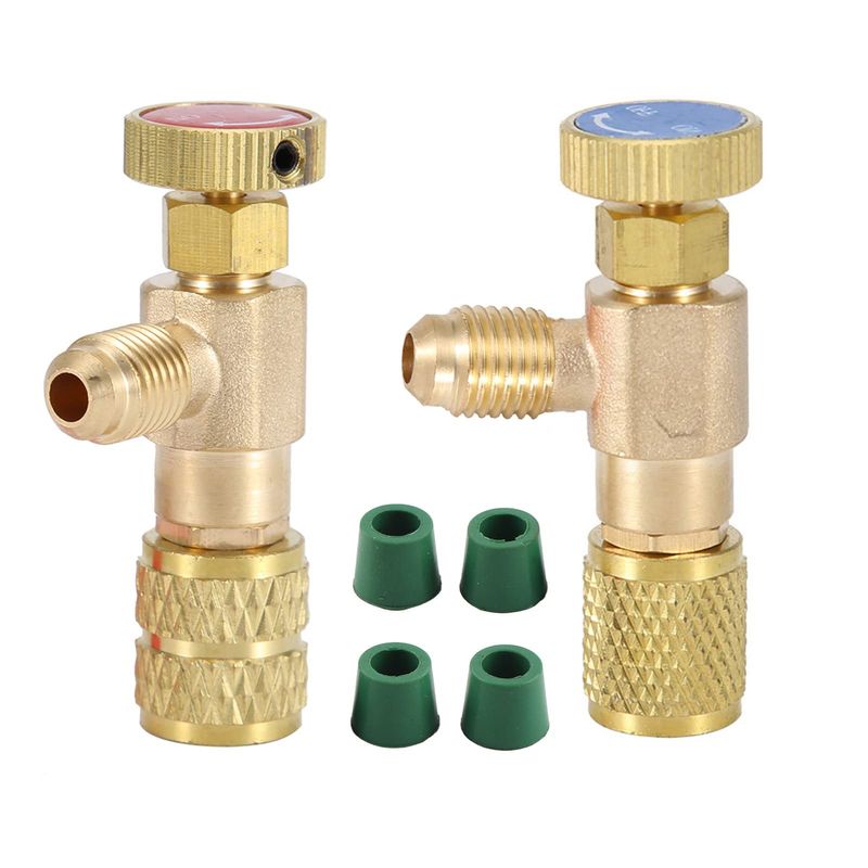 2PCS R410A R22 Air Conditioning Refrigerant Charging Valve Adapter, 1/4 ...