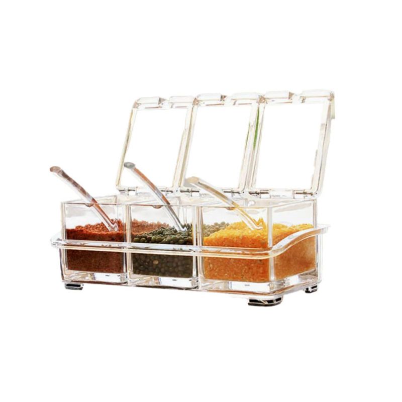 GrnArt Spice Box Kitchen Spice Jar Combination Flip Lid Individual Faux ...