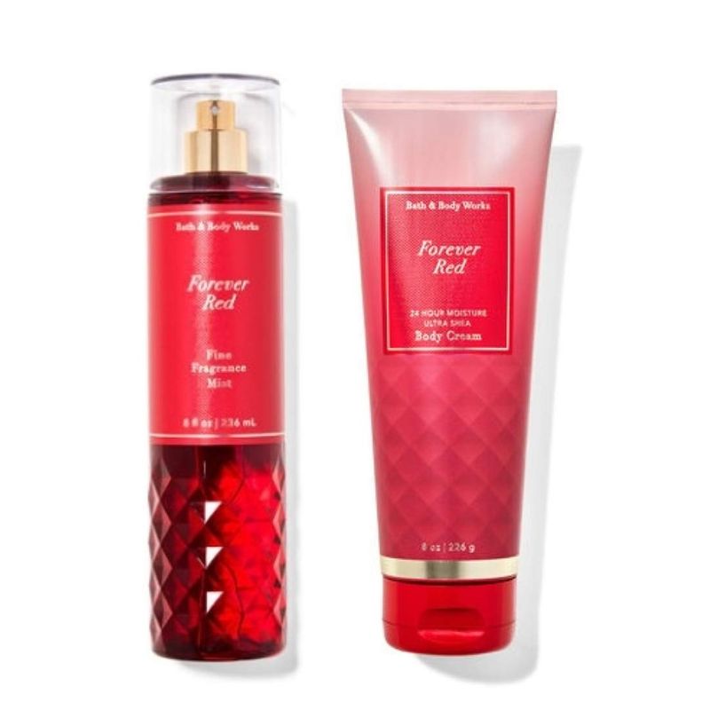 Bath & Body Works - Forever Red - Gift Set - Fine Fragrance Mist & Body ...