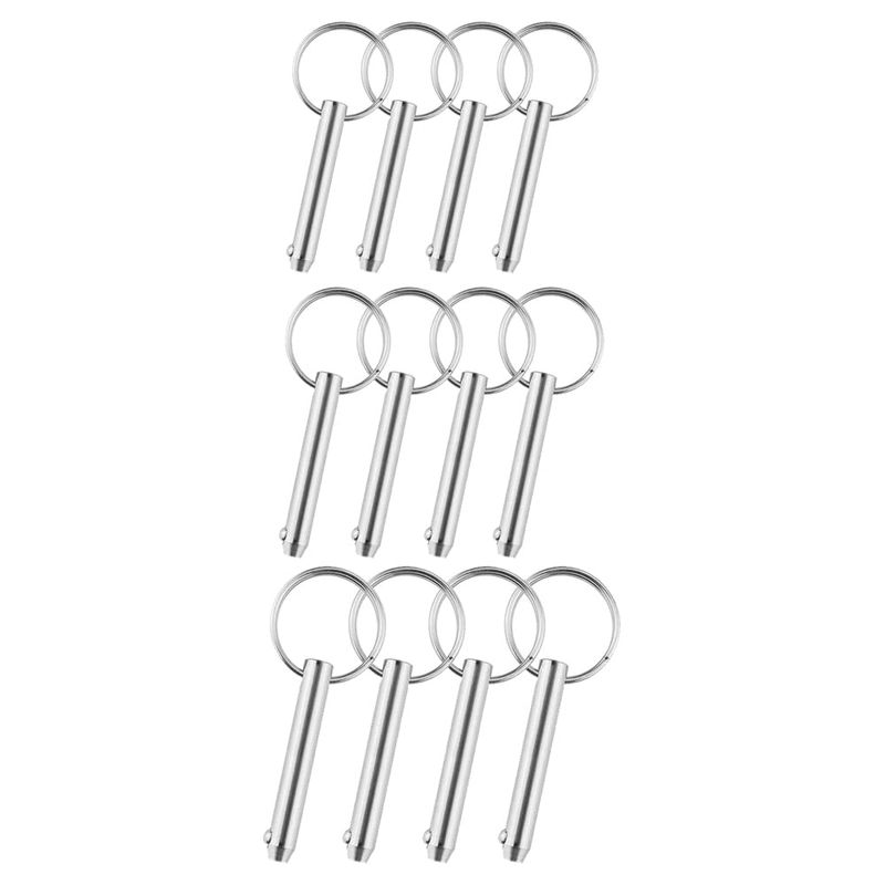12PCS Quick Release Pin with Spring Loaded Ball End Circle Ring ...