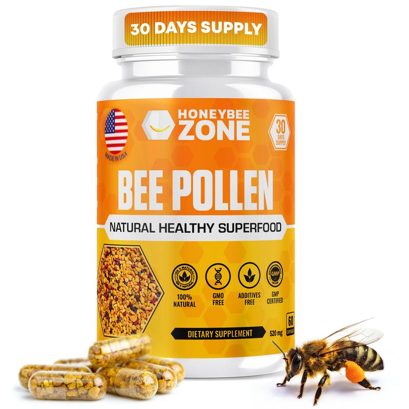 HONEYBEEZONE Bee pollen Supplement 100% Natural Raw Bee pollen in ...