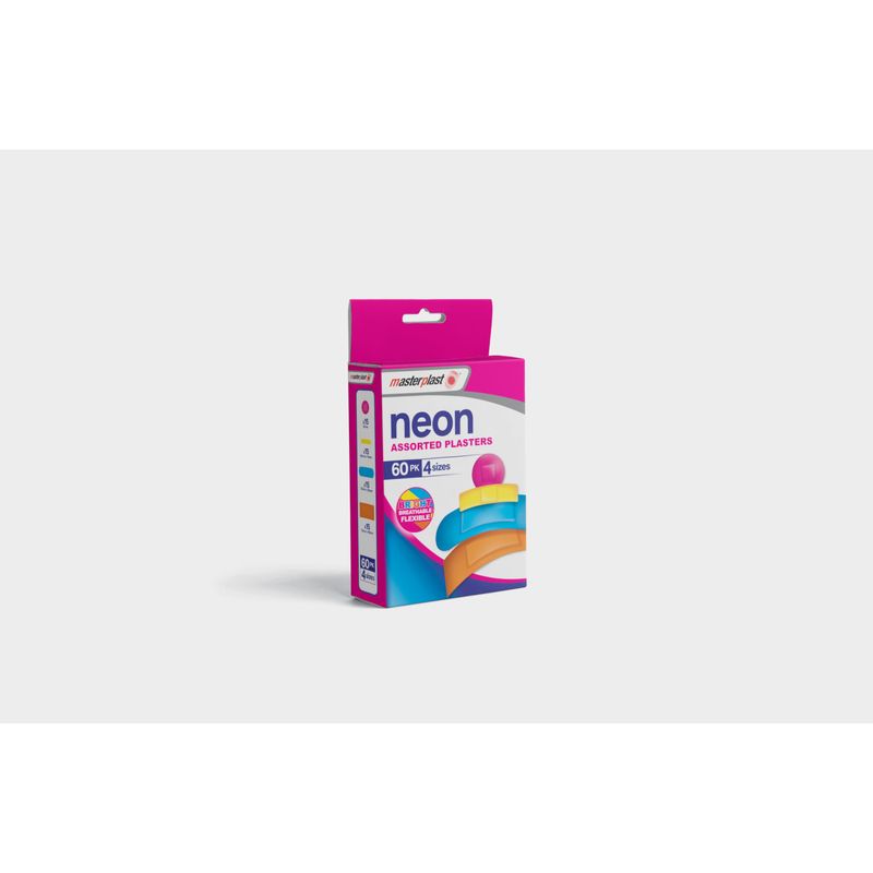 Masterplast Neon Assorted Plaster | 60 Pk | 4 Sizes - Online ...