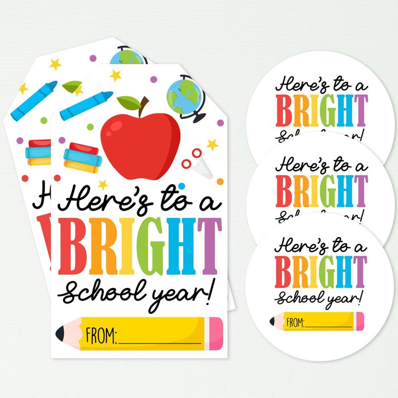 Here’s to A Bright School Year Back to School Stickers-Colorful Letters ...