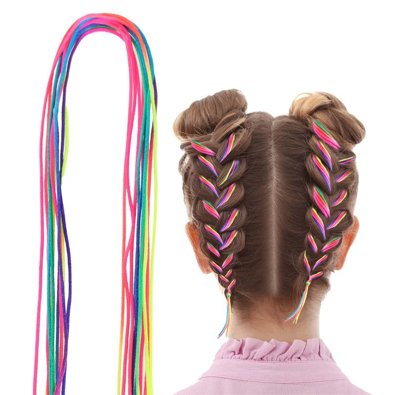 WLLHYF 30 Pcs Hair Braids Colorful Hair Wrap String Assorted Gradient ...