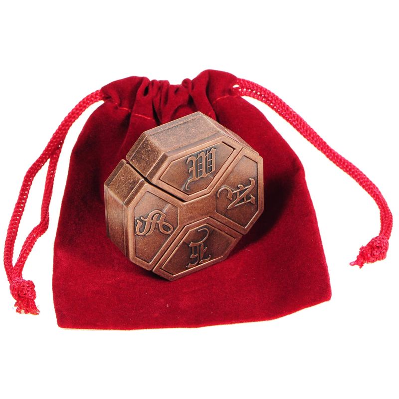 Hanayama News Cast Metal Brain Teaser Puzzle with Red Velveteen Pouch Bundled Items - Online ...