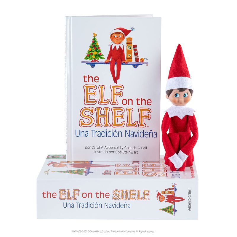 The Elf on the Shelf UNA Tradición Navideña Spanish Book & Blue Eyes ...