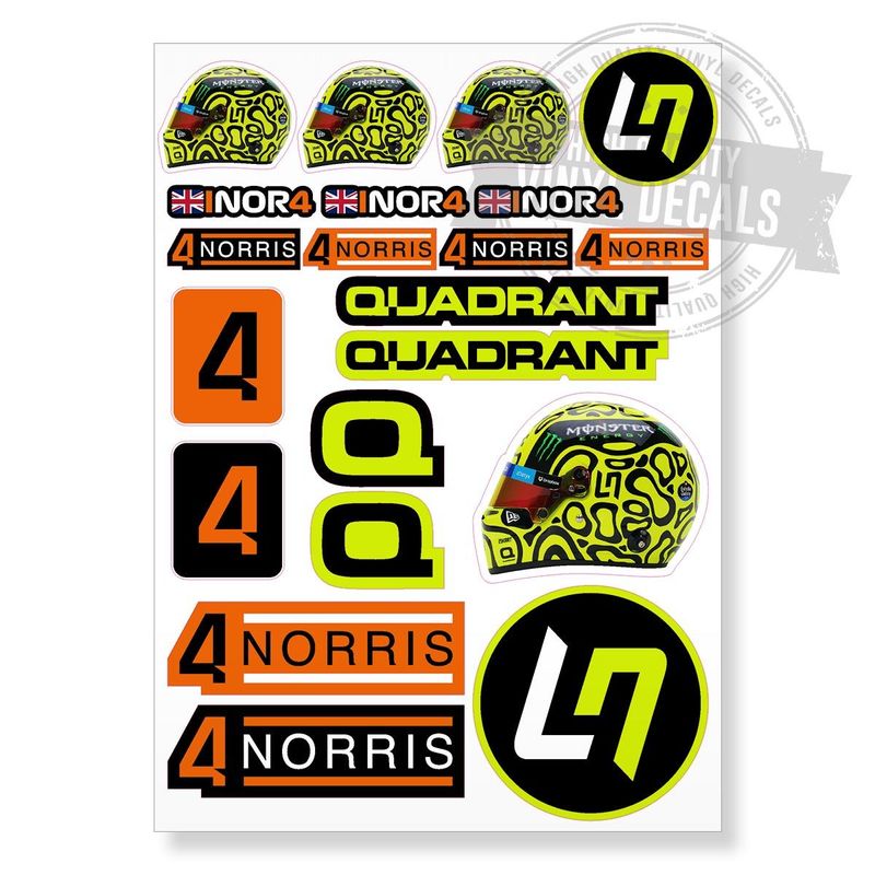 Lando Norris F1 2025 A4 Printed Vinyl Decal Sticker High Quality Kit ...