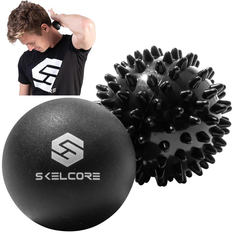 Skelcore 2-Piece Therapy Massage Ball Set - Lacrosse & Trigger Point Balls for Back Pain Relief ...