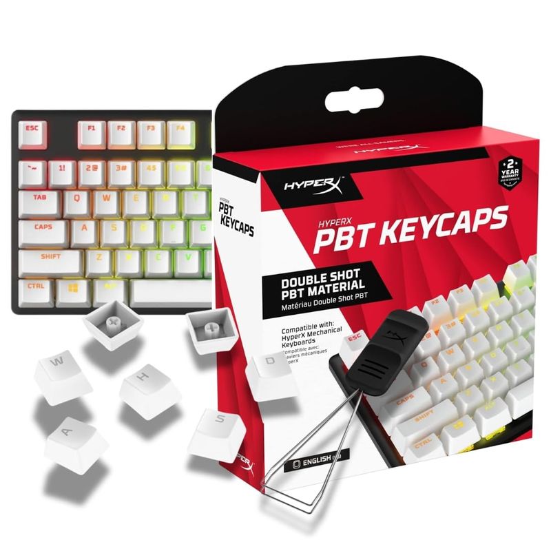 HyperX PBT Keycaps – Full Key Set, Double Shot PBT Material, English ...