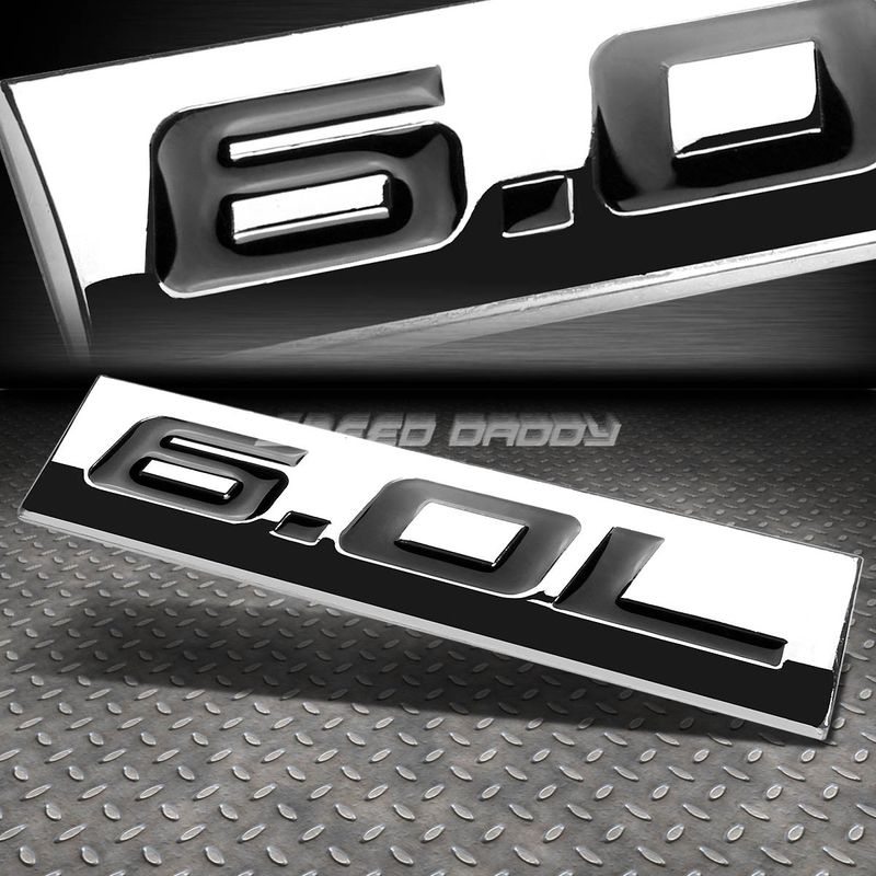 METAL EMBLEM CAR BUMPER TRUNK FENDER DECAL LOGO BADGE CHROME BLACK 6.0L ...