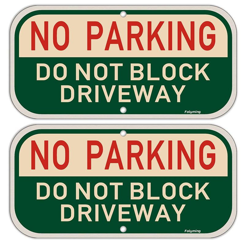 No Parking Do Not Block Driveway Sign 12 x 6 Inches Do Not Block Active Driveway Sign Metal ...