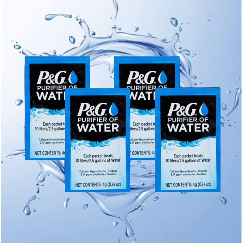 P&G Purifier of Water Portable Water Purifier Packets. Emergency Water ...