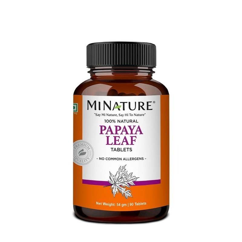 Papaya Leaf Tablets by mi Nature| 90 Tablets, 1000 mg| 45 Days Supply ...