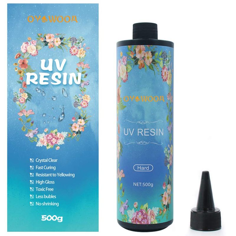 500g UV Resin Crystal Clear Hard Ultraviolet Curing Epoxy Resin DIY Art pendants Earrings ...