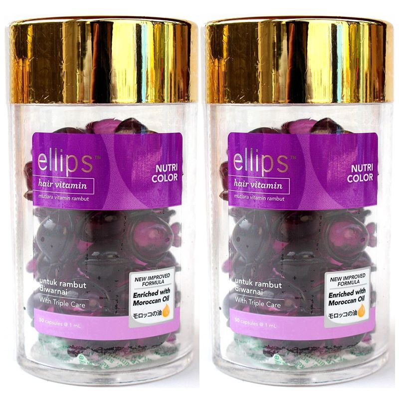 Ellips Ellipse Hair Vitamin Purple Bottle (50 Tablets) x 2 Piece Set ...