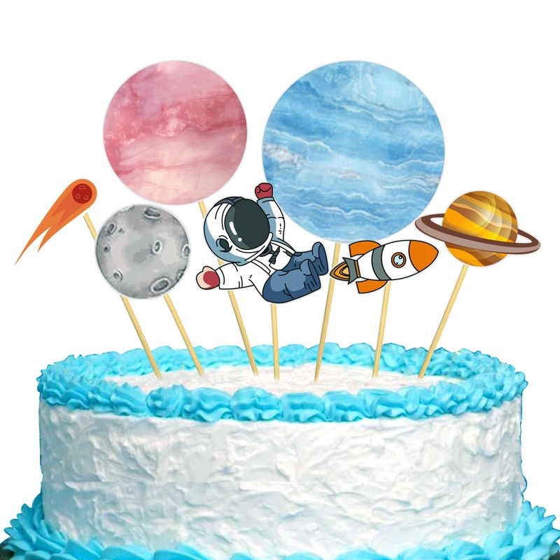 Planet Outer Space Cake Topper，Rocket Astronaut Cake Topper，Outer Space ...