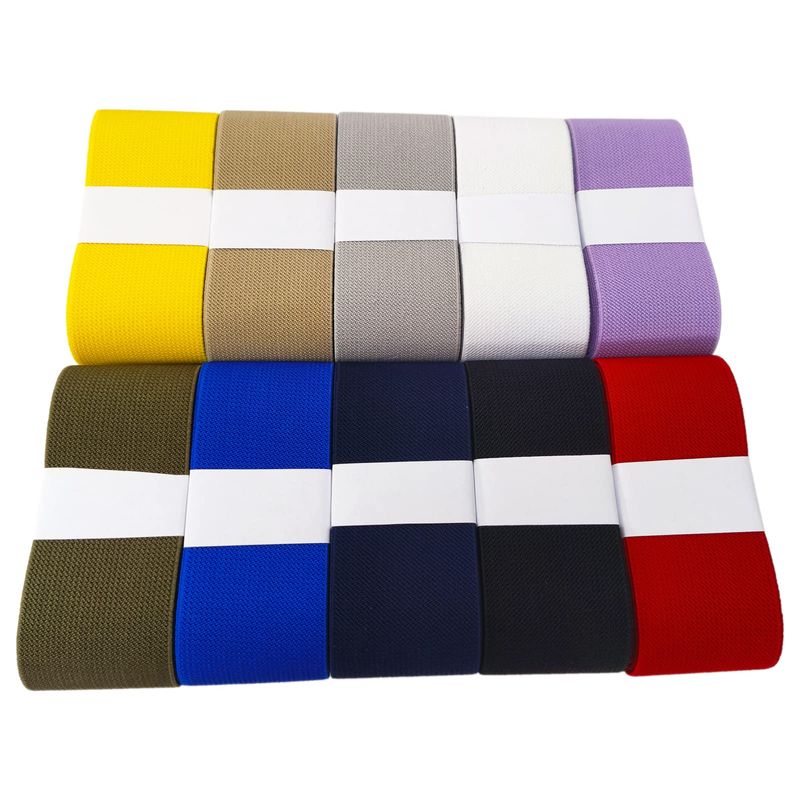 JESEP 2 inch 20 Yards Knit Elastic Band Mixed Double-Side Twill Woven ...