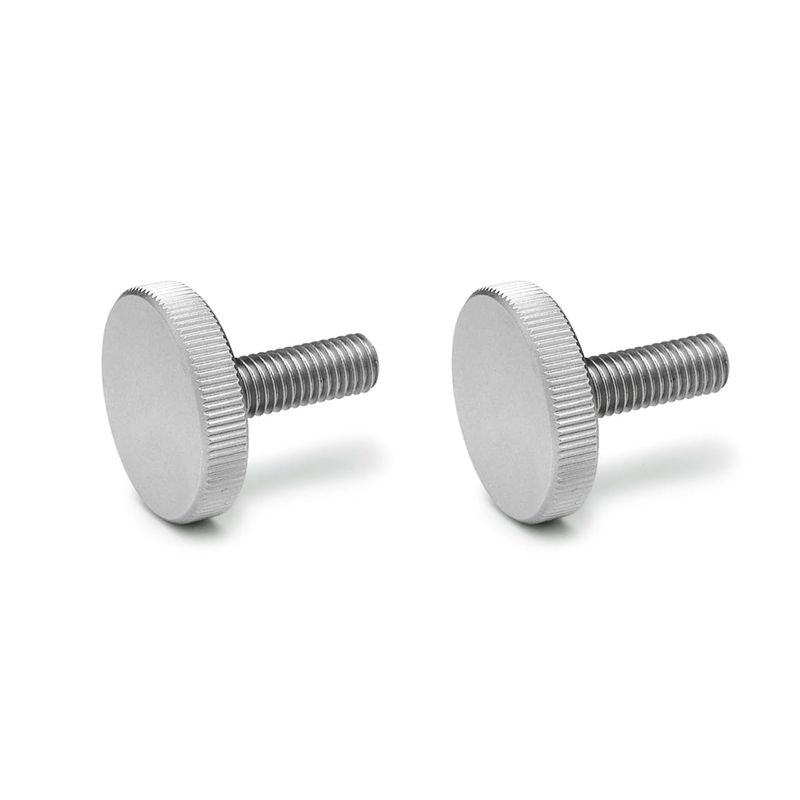 Ganter Normelemente Flat knurled screws, knurled screws (low shape), DIN 653-M6-12-NI, pack of 2 ...