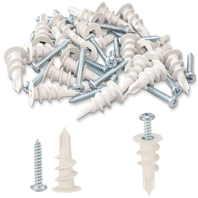 Wavanta 100Pcs Plasterboard Fixings, Self Drilling Drywall Anchors and ...