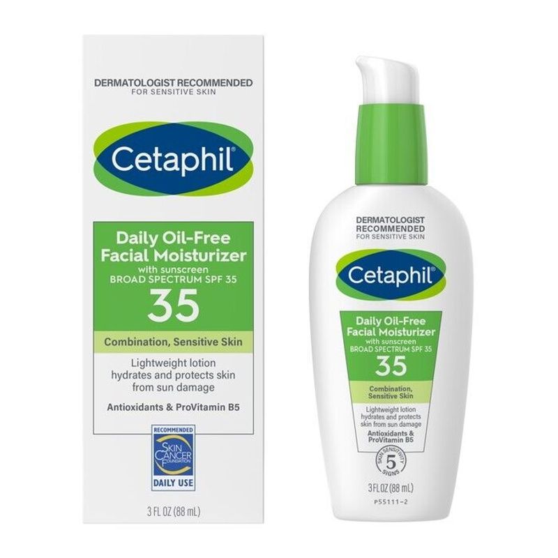 Cetaphil Daily Oil-Free Facial Moisturizer SPF 35 Combination Sensitive ...