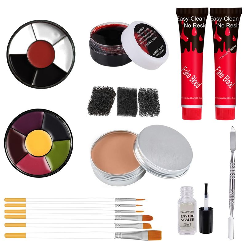 Fake Blood Gel and Scar Wax Set, Special Effects SFX Halloween Makeup ...