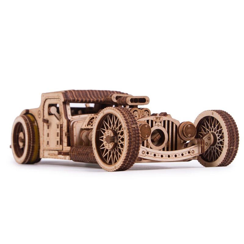 Wood Trick Hot Rod Wooden Model Car Kit to Build - Rides up to 32 feet ...