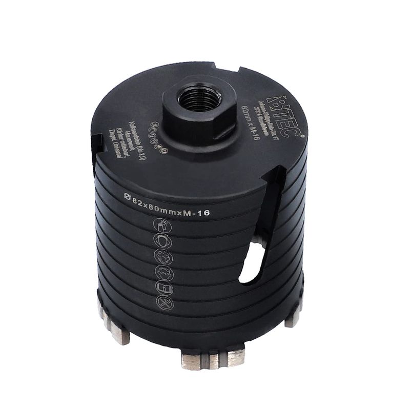 BTEC Diamond Drill Bit 82 mm with M16 Socket + 80 mm Usable Length ...