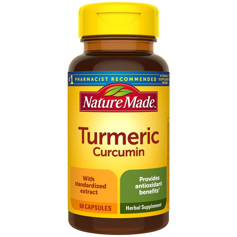 Nature Made Turmeric Curcumin 500 mg Capsules 60 Count Herbal ...