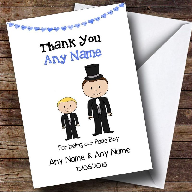 Thank You For Being Our Page Boy Personalised Thank You Card ...