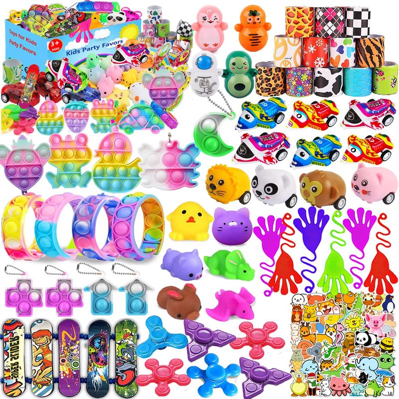 114 Pack Party Favors for Kids 4-8 8-12, Pop Fidget Toys, Treasure Box Toys for Classroom Prizes ...