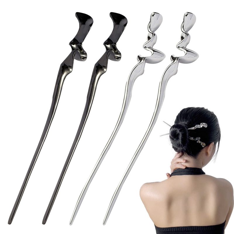 Pack of 4 Hair Sticks for Women, Hair Sticks for Long Hair, Vintage ...