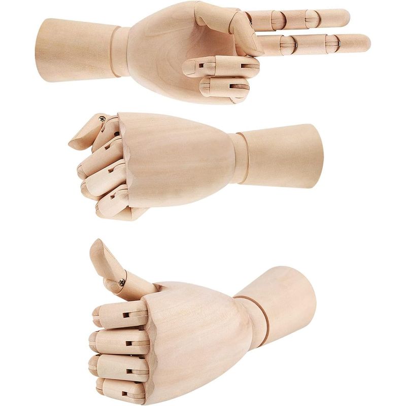 Shoze Wooden Hand 10" Art Wood Hand Manikin Jointed Articulated ...