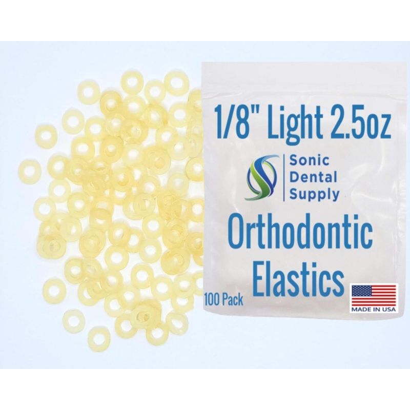 1/8 Inch Light 2.5 oz - Orthodontic Elastic Rubber Bands - 100 Pack ...