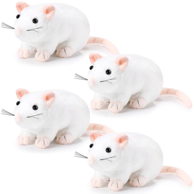 Kasyat 4 Pcs Stuffed Rat Animal Plush Rat Realistic Mouse Plush Fake ...