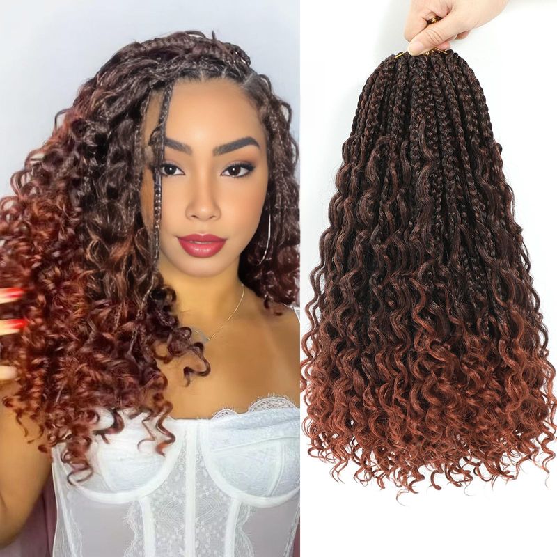 Goddess Box Braids Crochet Hair For Women-12 Inch 8 pack Pre Looped ...