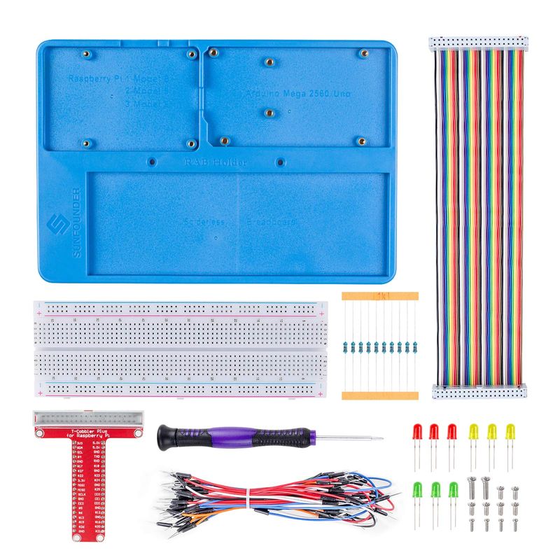 SUNFOUNDER RAB Holder Breadboard Kit with 830 Points solderless Circuit Board Compatible with ...