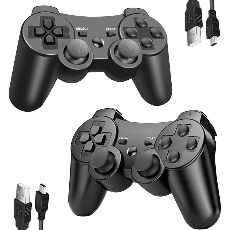 Lunriwis Wireless Controller for PS3, Pack of 2 Wireless Controller for ...
