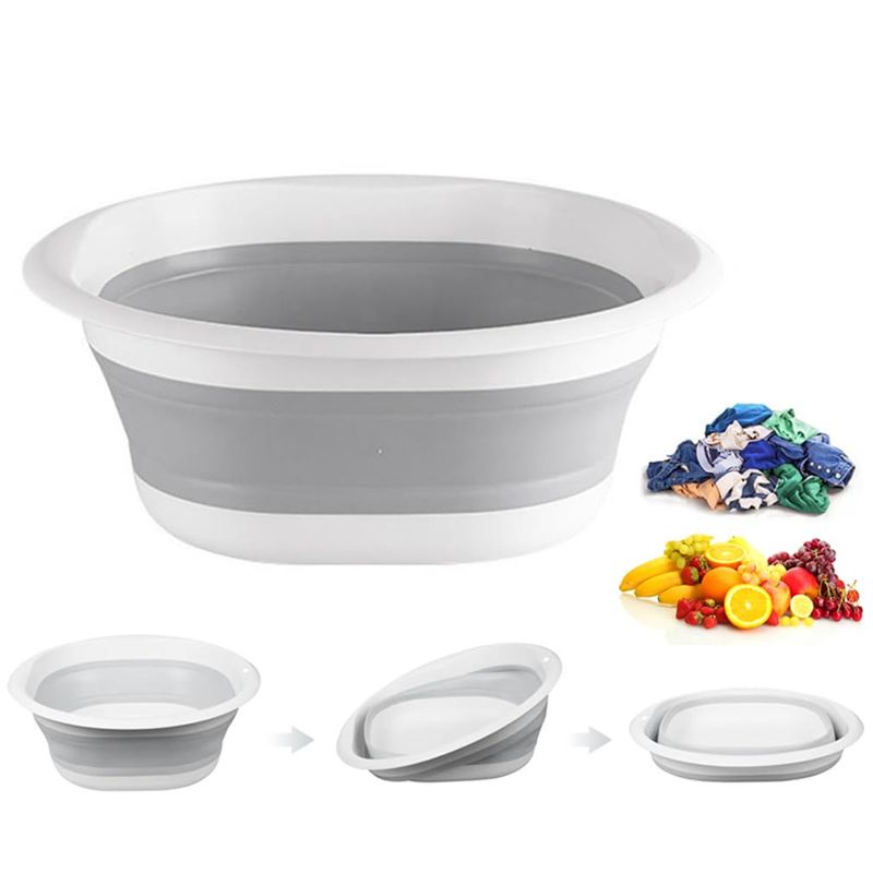 3L Collapsible Washing Up Bowl - Portable Hand Wash Basin, Folding ...