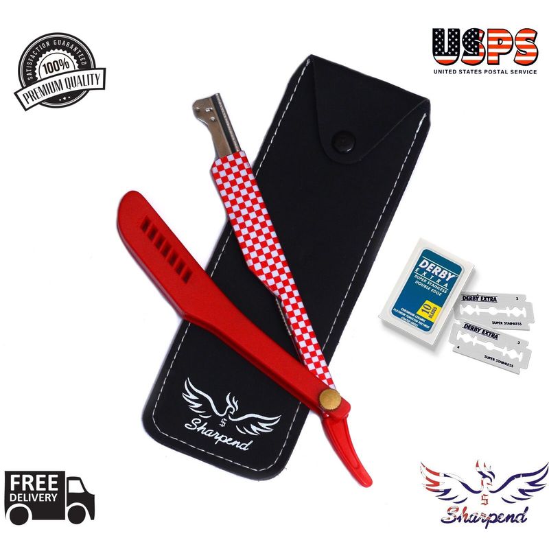 Straight Edge Razor Steel Folding Shaving Wood Handle Knife Barber ...