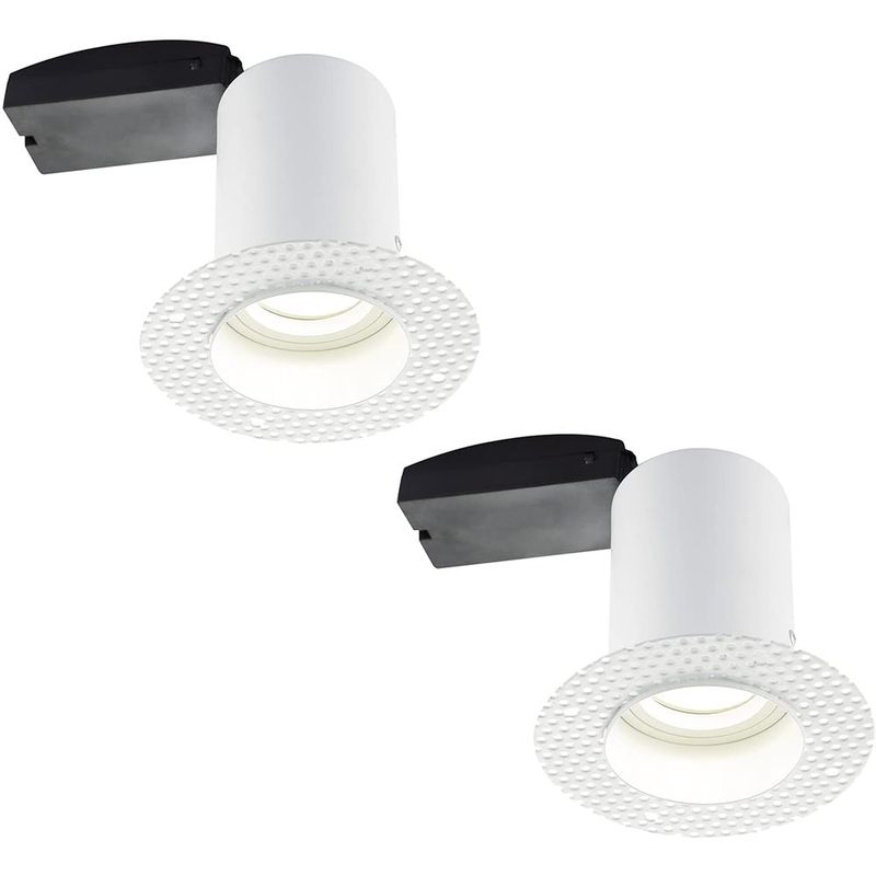 Loops 2 Pack Plaster-in Ceiling Downlight - 50W GU10 Reflector LED Bulb ...