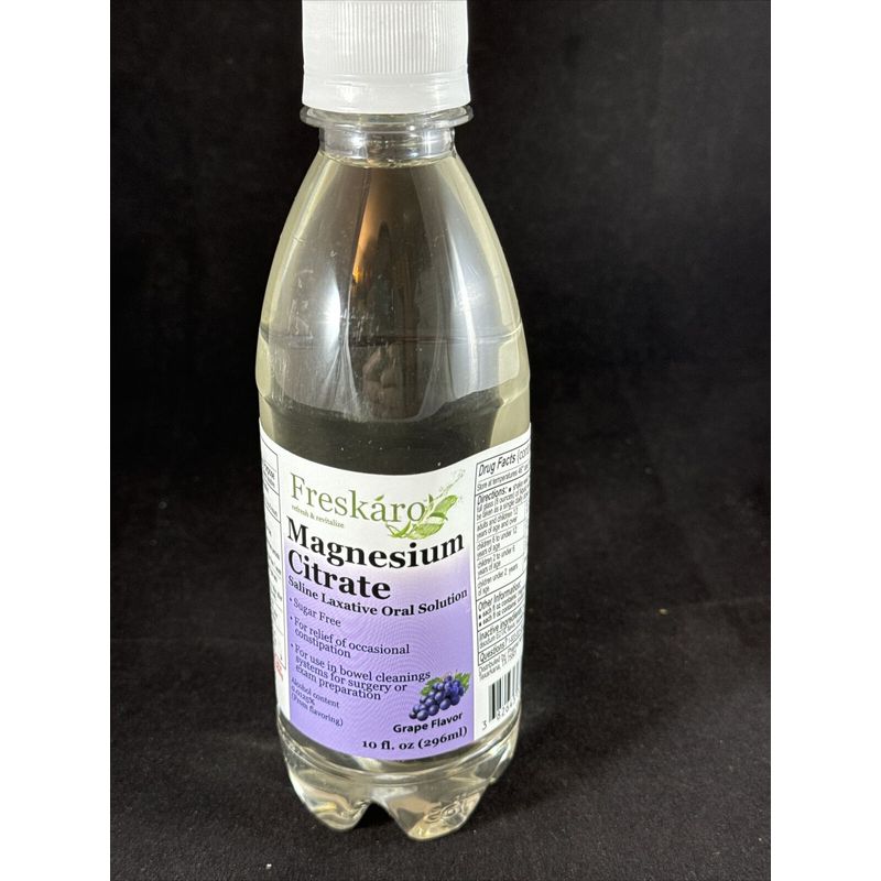 Freskaro Magnesium citrate saline laxative oral GRAPE 10oz Brand NEW Exp 06/25 - Online ...