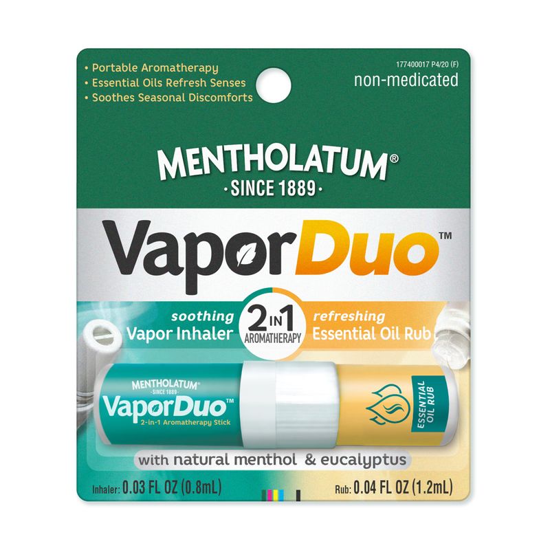 Mentholatum Vapor Duo, Non-Medicated Nasal Vapor Inhaler, Essential Oil ...